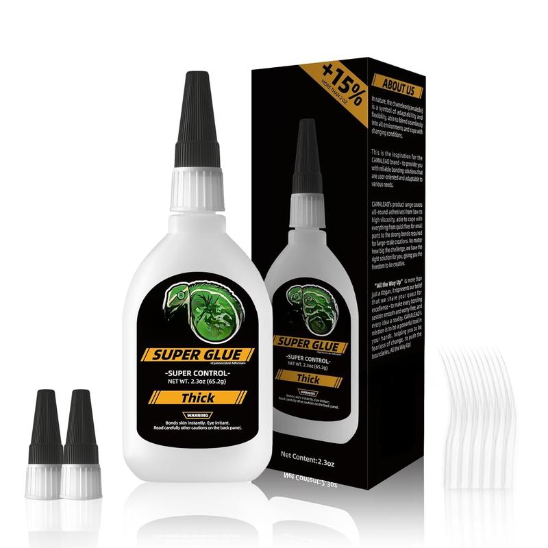 Thick Super Glue, 2.3 oz Super Control Cyanoacrylate (CA) Glue, Extra Caps and Microtips, 2610 ...