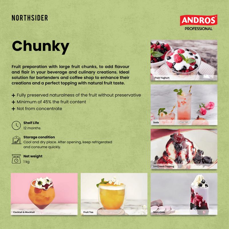 Andros Chunky fruit Jam Puree 1Kg - Potongan buah utk Minuman Cocktail ...