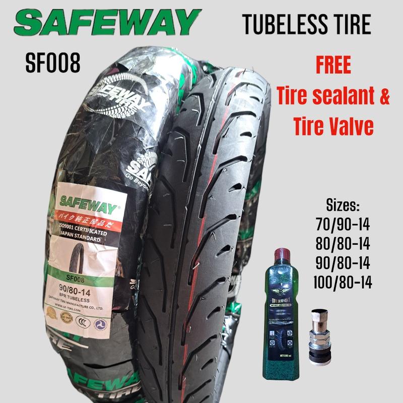 Safeway SF008 size 14 Tubeless tire for scooter type motorcycle - TikTok Shop Philippines