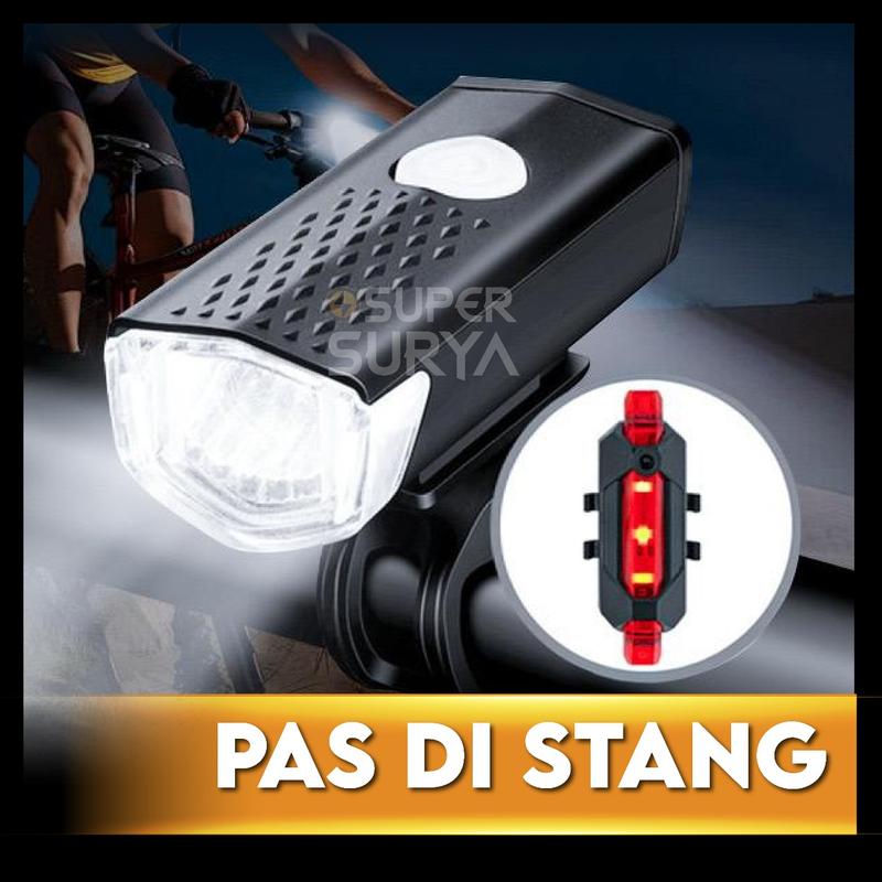 Lampu Sepeda Depan Belakang 300 Lumens Set LED Layangan 3W Antiair ...