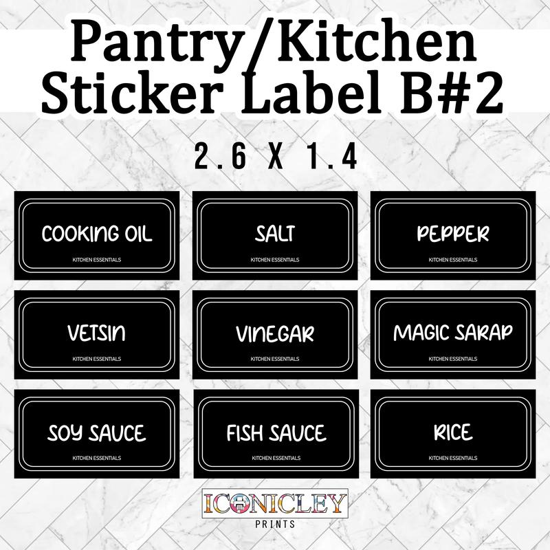 PANTRY/KITCHEN/CONDIMENTS LABEL - BLACK #2 [2.6” x 1.4”] Iconicley ...
