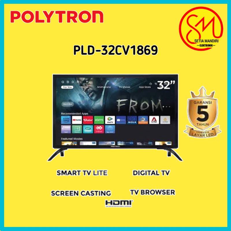 POLYTRON Smart TV Digital DVB-T2 24 32 40 43 Inch - PLD 32CV1869 Free ...