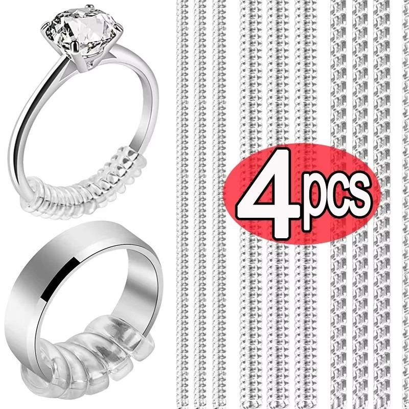 4Pcs/Set Ring Size Reducer Tools Spiral Spring Elastic Adjus - TikTok ...