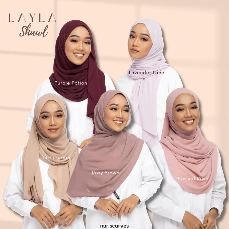 LAYLA SHAWL | Creased Chiffon - TikTok Shop Malaysia