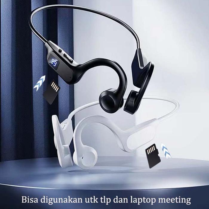 Jual Mp3 headset memory card/Earphone Bluetooth Nyata/Kenakan di leher ...