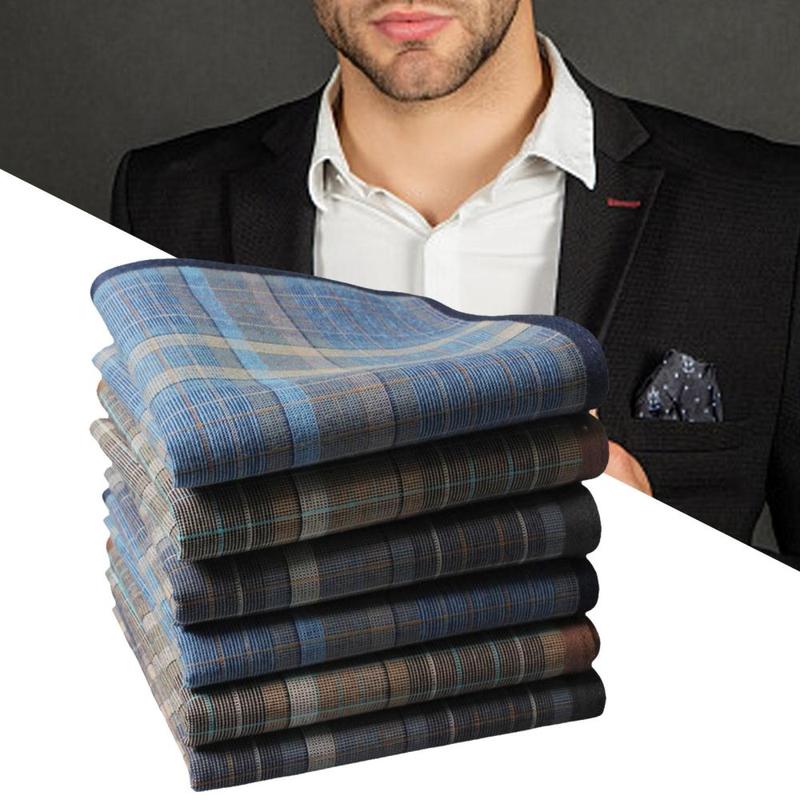 6 Pieces Handkerchiefs for Men Cotton Plaid Stripe Checkered - TikTok ...