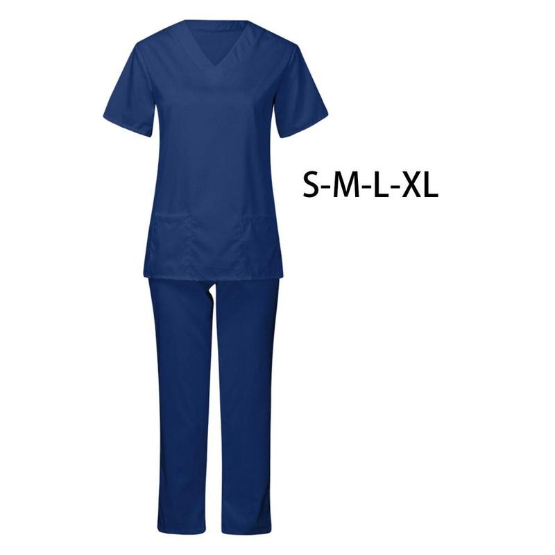 Women Scrubs Set Short Sleeve Work suits with Pockets Scrubs - TikTok ...