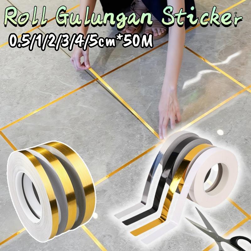 Vinnatsu 0.5/1/2/3cm×50M Roll Golden Seam Ceramic Tile Sticker Roll ...