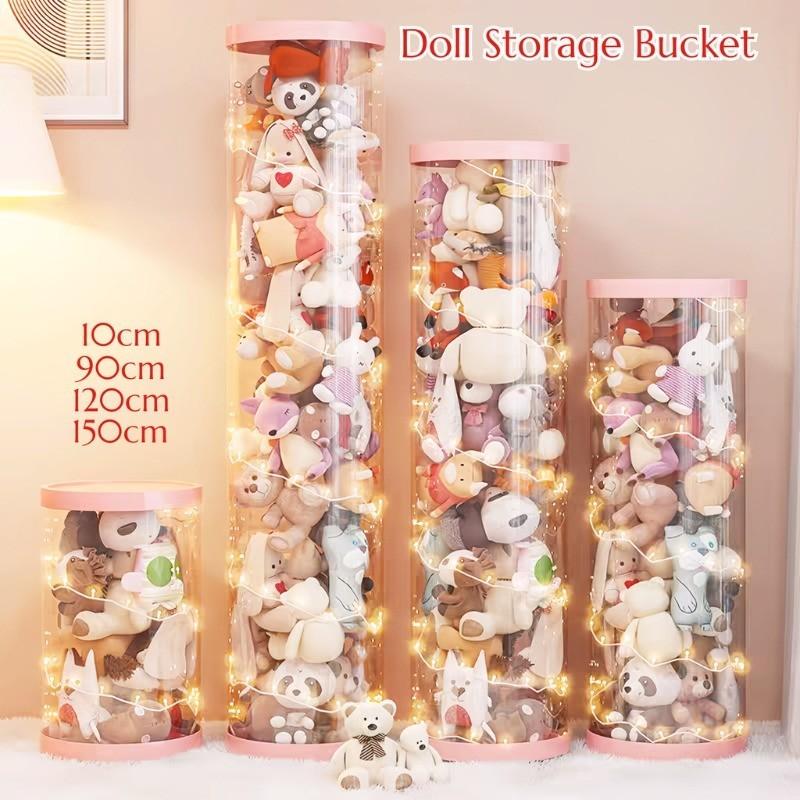 Doll Storage Bucket Transparent Cylindrical Durable Large-capacity ...