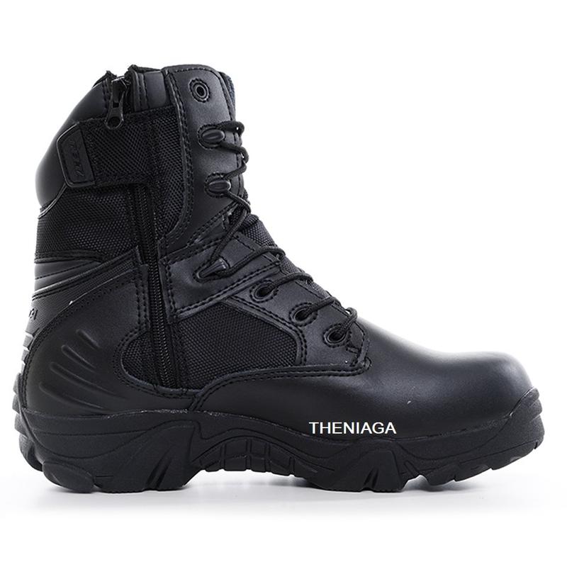 Kasut Operasi D Black Side Zip Lace Up Polyester Clothing Material ...
