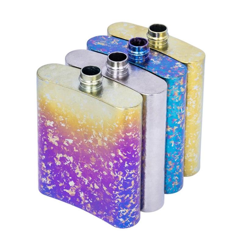 Portable Pure Titanium 100ml Hip Flask Leakproof Compact Gradient ...