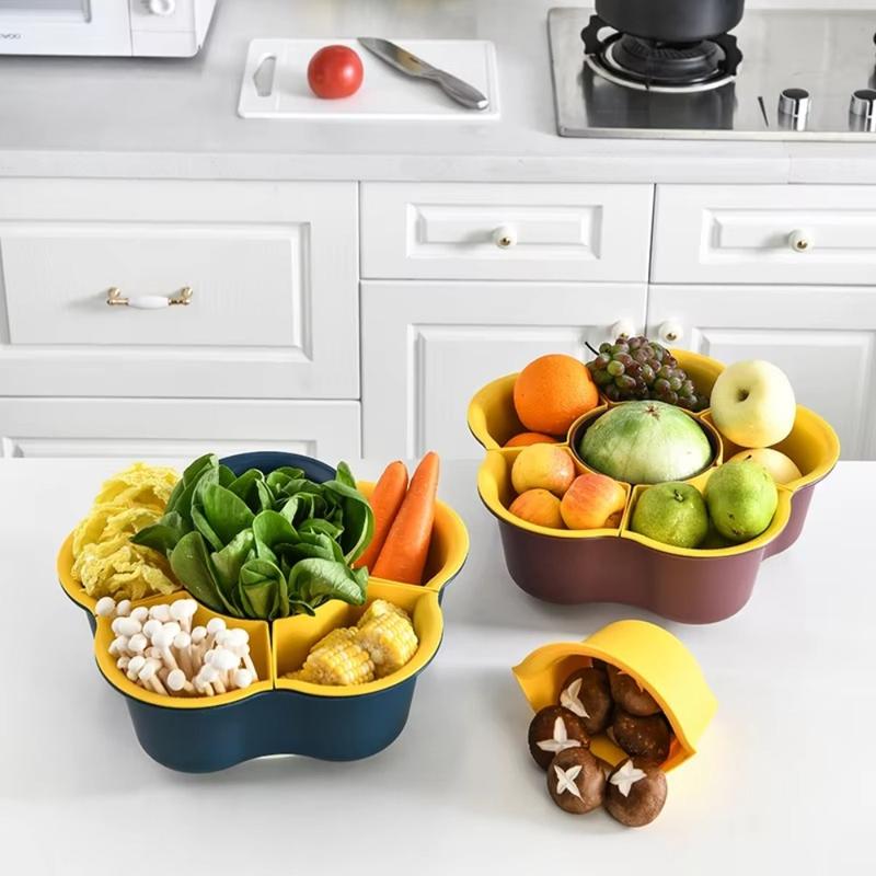 Gifts 7/9-grid Rotating Hot Pot Vegetable Basket Double-laye - TikTok ...