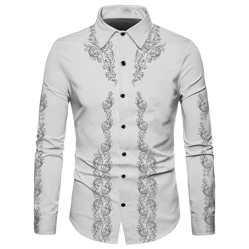 Men's Western Shirt Flower Pattern White Yellow Blue 3D Prin - TikTok ...