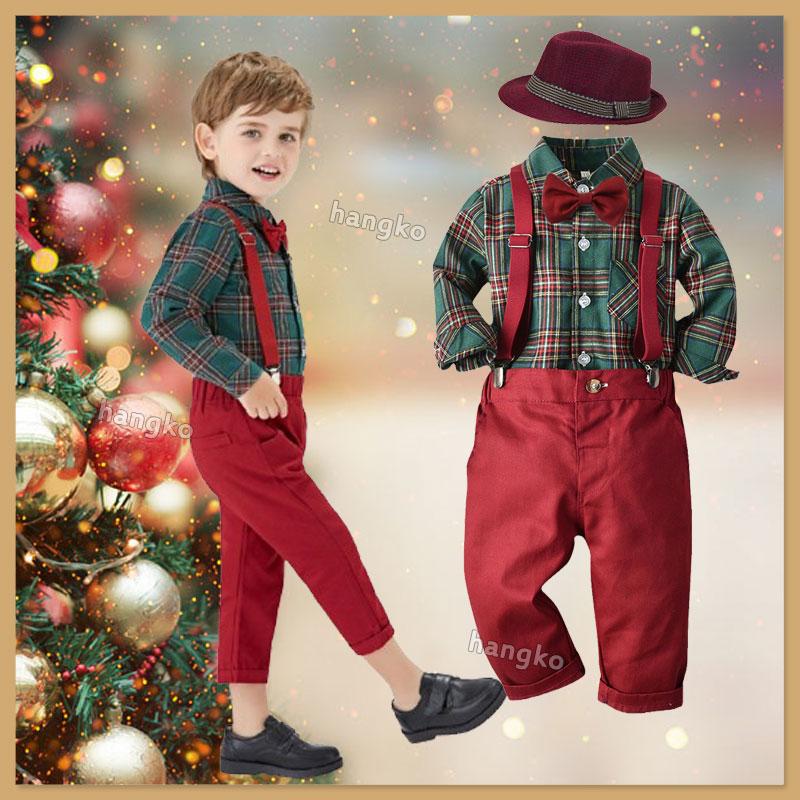 Set Pakaian Kanak-kanak Lelaki Fesyen Kekisi Baju Panjang Suspender ...