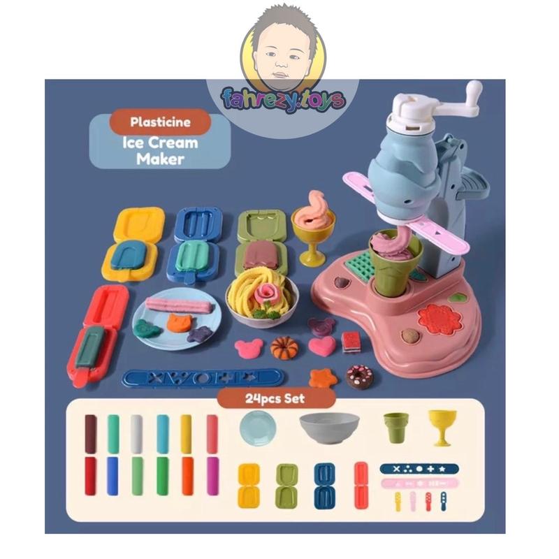 Icecream maker playdough ,Kids Pretend Play Ice Cream Maker Plasticine ...