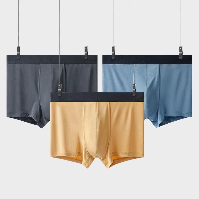 boxer lelaki Men's Solid Color Ice Feel 60s Modal Boxer Briefs - TikTok ...