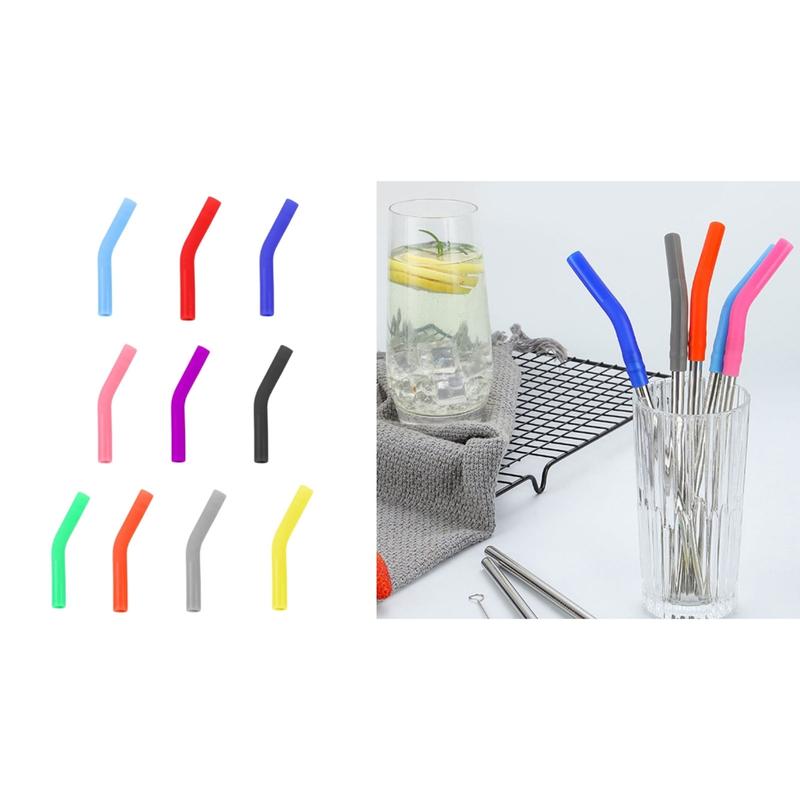 10Pcs/set Soft Silicone Straw Covers Metal Straws Tips Cover - TikTok ...