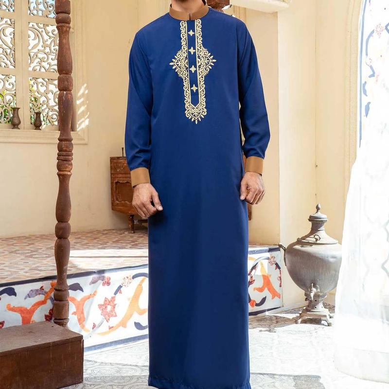Men's Saudi Thobe Robe Middle East Muslim Arab Islamic Men Dress ...