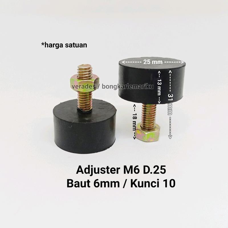 Adjuster M6 Diameter 25mm Karet Stabil Kaki Meja - Shop | Tokopedia