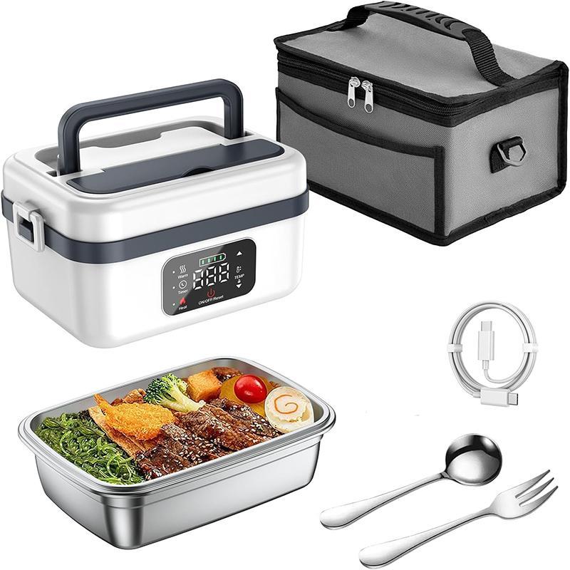 Portable Electric Lunch Box, USB Rechargeable Heated Lunch Box ...