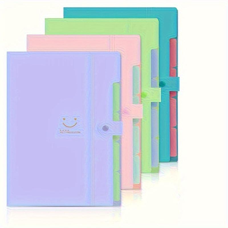 4-Pack ABS Plastic Expanding File Folders with 32 Labels - 5-Pocket ...
