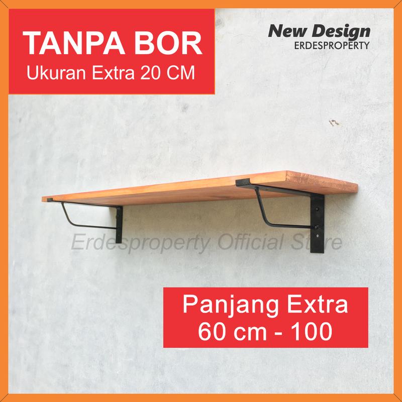 Rak Dinding Ambalan Kayu Asli Lebar 20 CM besi plastik - Shop | Tokopedia
