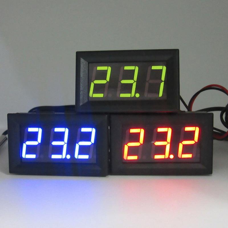 Meter Termometer Pemantauan Suhu LED, Digital, 12V, dengan Probe ...