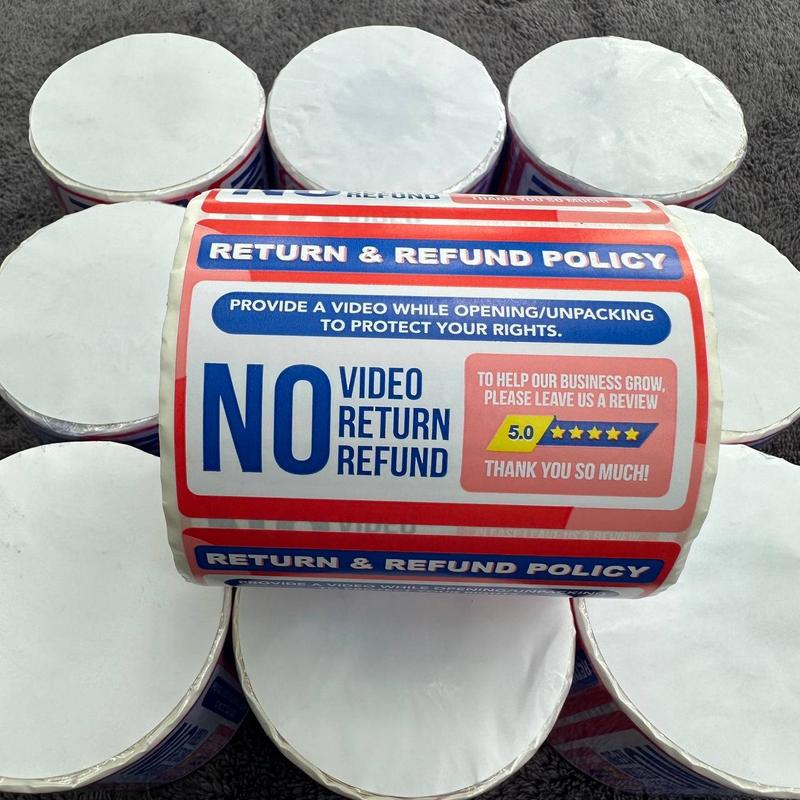 [500pcs/1roll] NO VIDEO RETURN AND REFUND STICKER 2x3inch size - TikTok ...