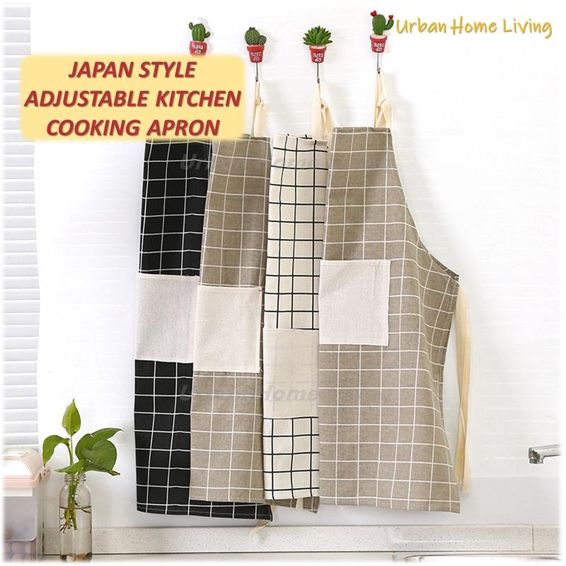 Japanese Style Adjustable Cotton Kitchen Cooking Apron Anti-Oil ...
