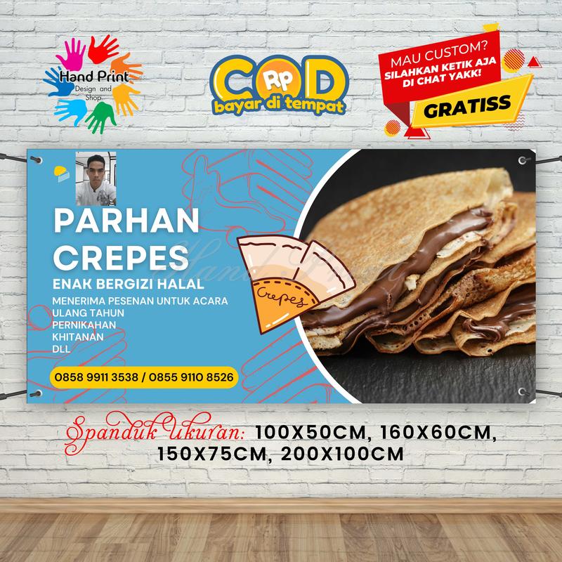 Cetak Spanduk Banner Crepes Biru MMT Spanduk Custom 200x100 - Shop ...