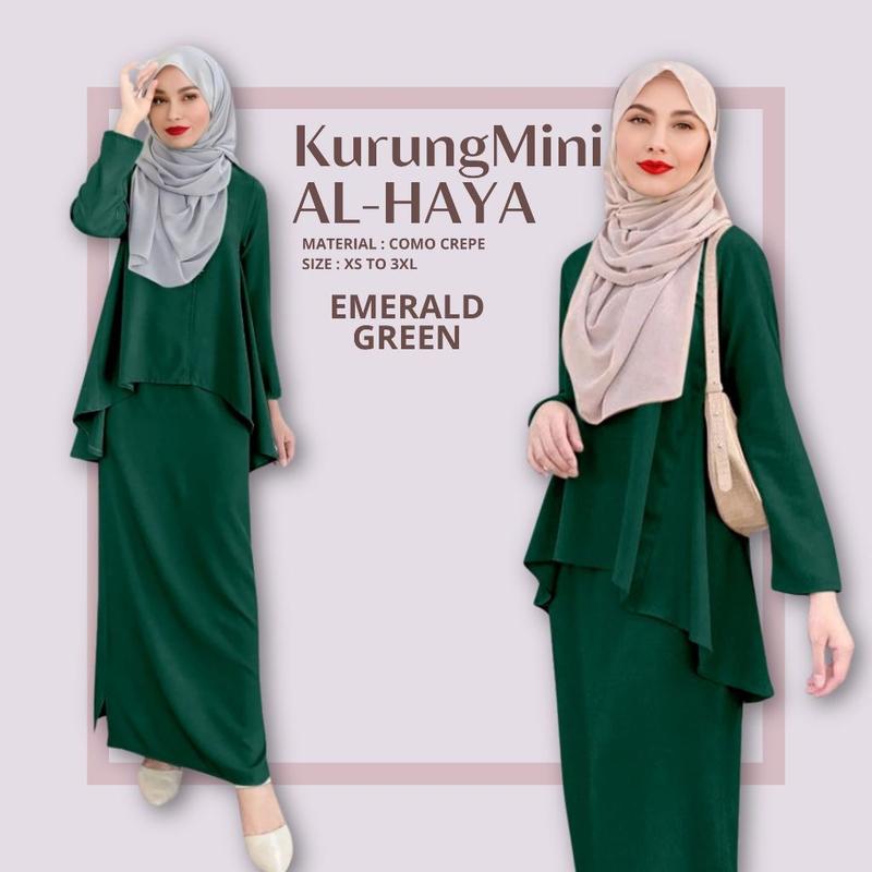 Baju Kurung Mini AL-HAYA Material Como Crepe Lengan Panjang Back ...