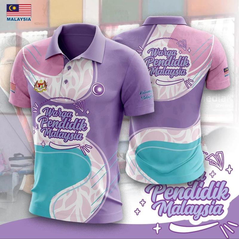 Kemeja Polo Bercorak Bunga 3D, Gaya Malaysia, Cantik dan Selesa ...