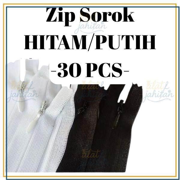 (30unit)zip sorok borong/invisible zipper/zip sembunyi/zip tanam/zip ...