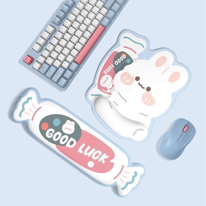White Rabbit Butt Mouse Wrist Pad and Keyboard Support Pad Set - TikTok ...