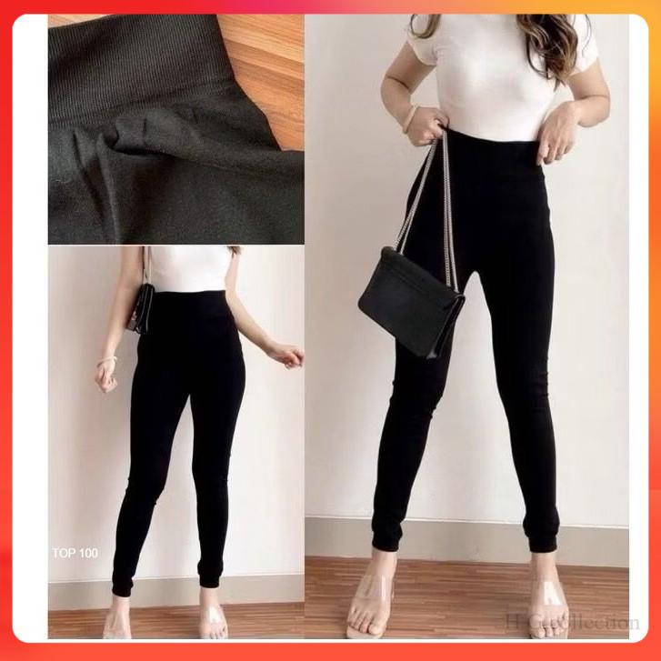 CELANA LEGGING POLOS PANJANG HITAM WANITA / LEGGING PANJANG POLOS ...