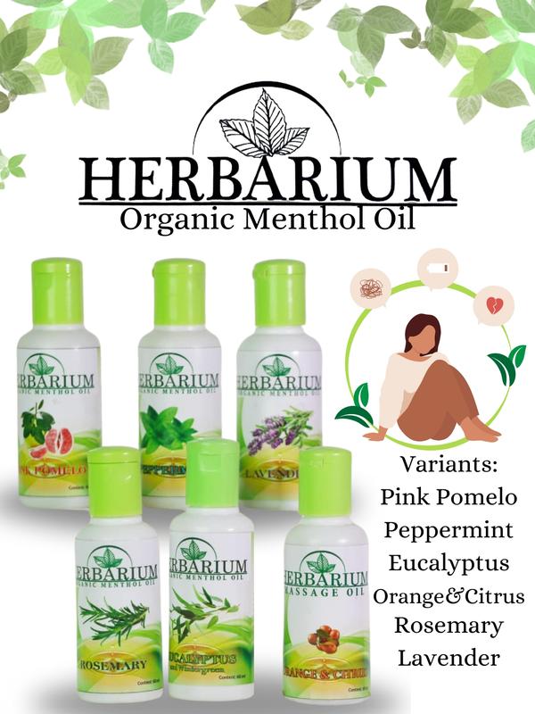 HERBARIUM Organic Massage Oil with Menthol and Scent 10ml / 100% ...