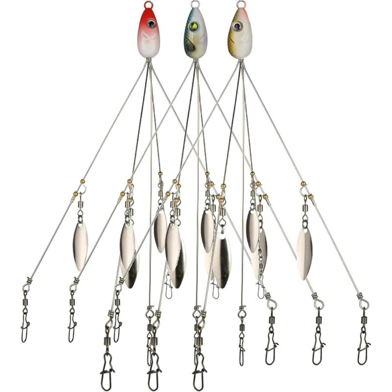 5 Arms Alabama Rigs for Bass Fishing, Swimbait Lure Kit Umbrella Rigs ...