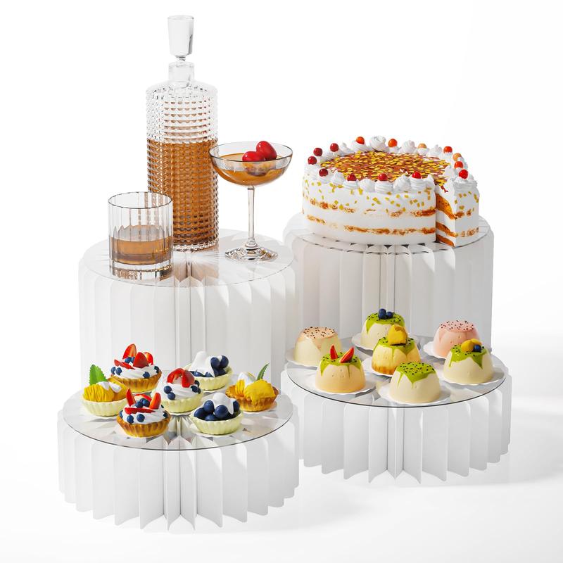 4 Pack Buffet Risers Food Display for Dessert Table Set White - TikTok Shop