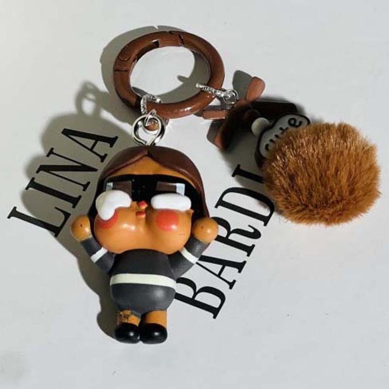 Cry Baby Keychain 3D Silica Gel Flocking Crybaby Key Ring Cross ...