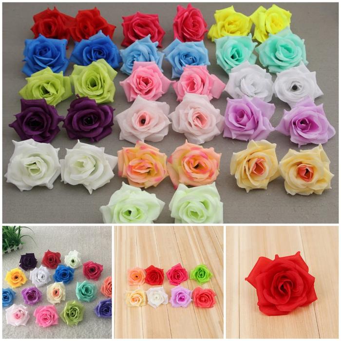 Jual [READY SEMUA WARNA] Bunga Mawar Artifisial / Kepala Bunga 8 CM ...