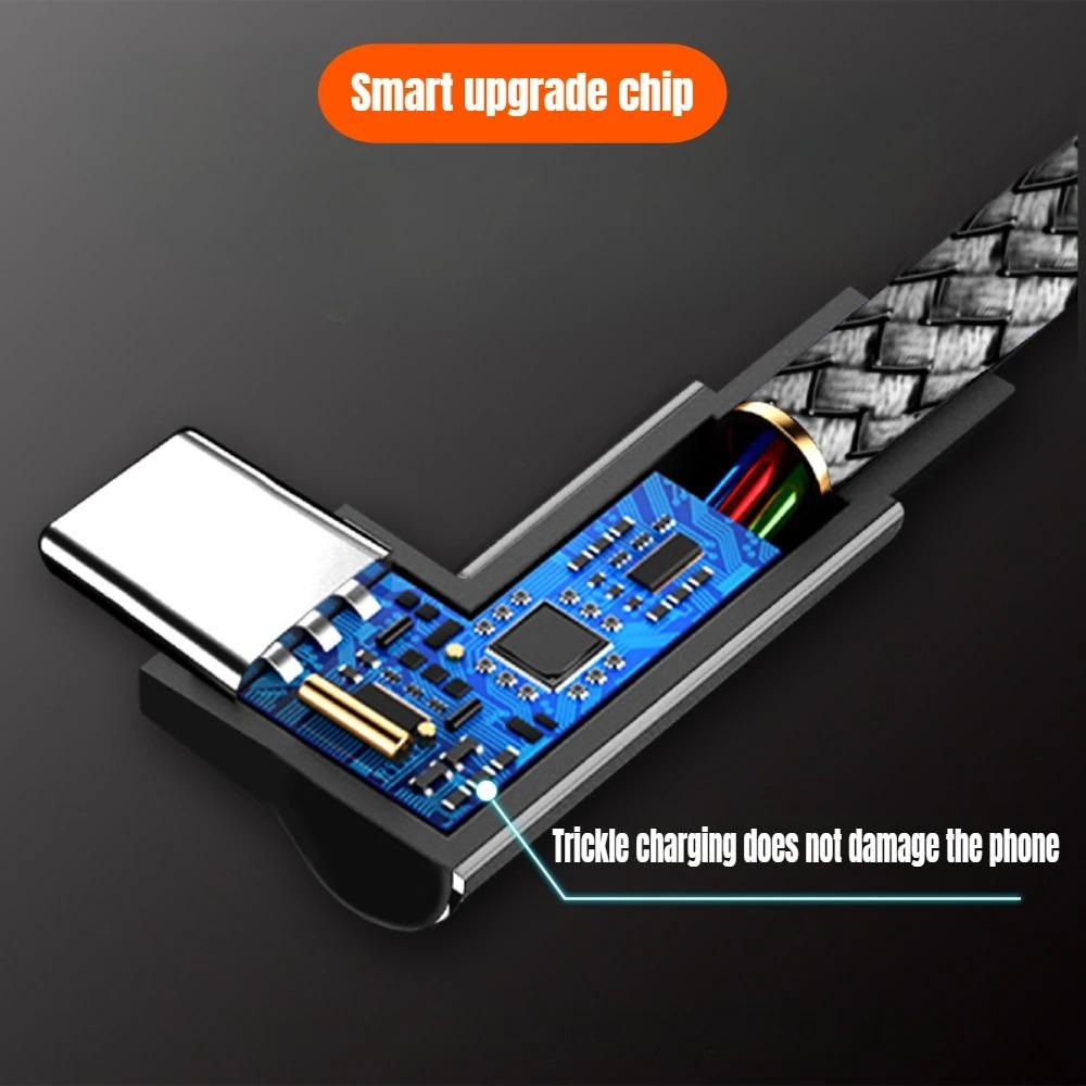 3m/2m/1m/0.5m 60W USB Type C To USB C Cable 90 Degree Angle For iPhone ...