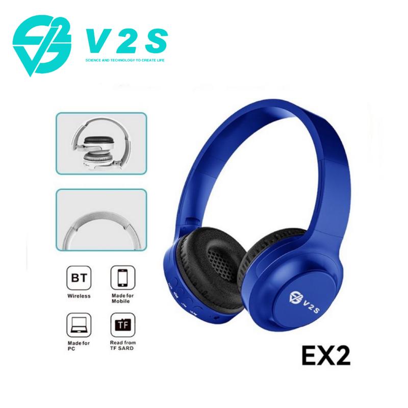 V2S EX2 Wireless Bluetooth Stereo Headphone Soft Silicone Sports ...