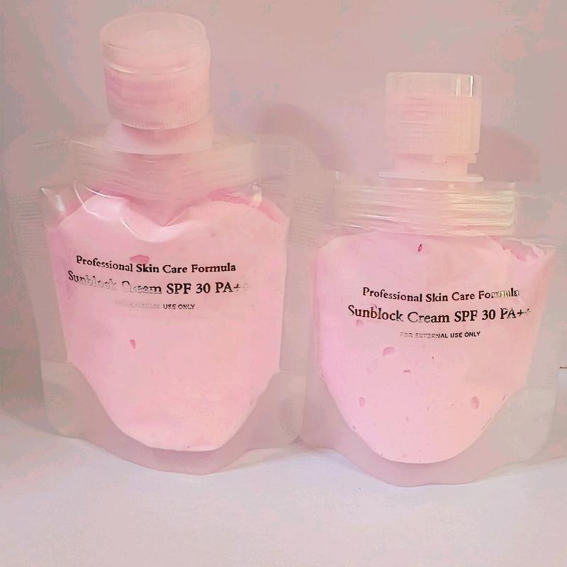 Sunblock Cream PINK w/ Collagen with placenta 50g or 30g SPF - TikTok ...