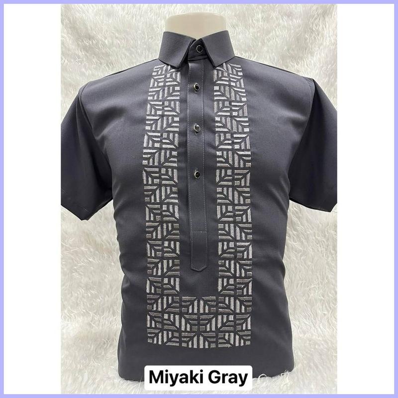 Polo Barong Short Sleeves Miyaki Fabric - TikTok Shop Philippines