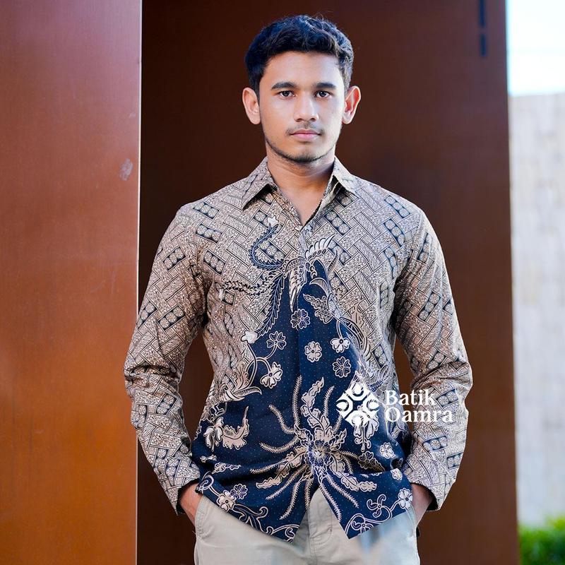 Kemeja Batik Oamra Sakha Lengan Panjang Pendek Slimfit Lapis Furing ...