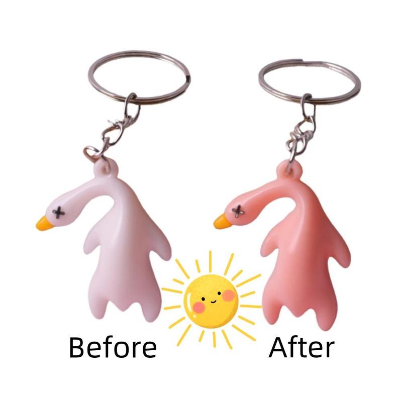 Stylish Duck Keychain Heat Sensitive Miniature Unique Color Changing ...