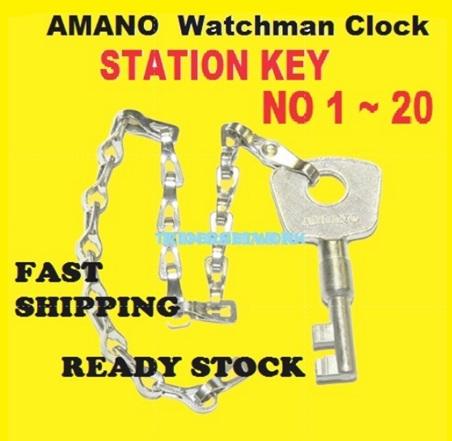 AMANO PR 600 Watchman Clock Station Key, Kunci AMANO ( No 1 -20 ...