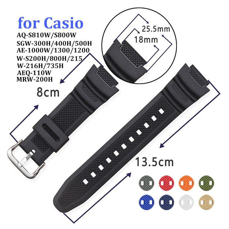 Tali Jam Tangan Getah Silikon, 18mm, untuk Casio AE-1000W / 1200 ...