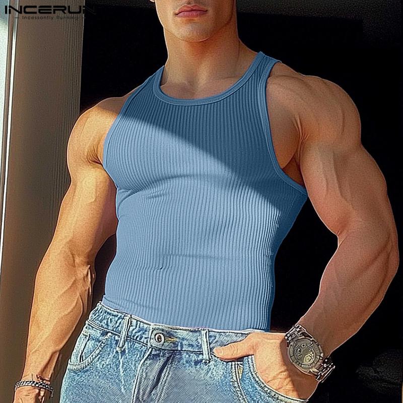 Rompi Tanpa Lengan Bergaya Lelaki, INCERUN, Singlet Sando, Tekstur ...