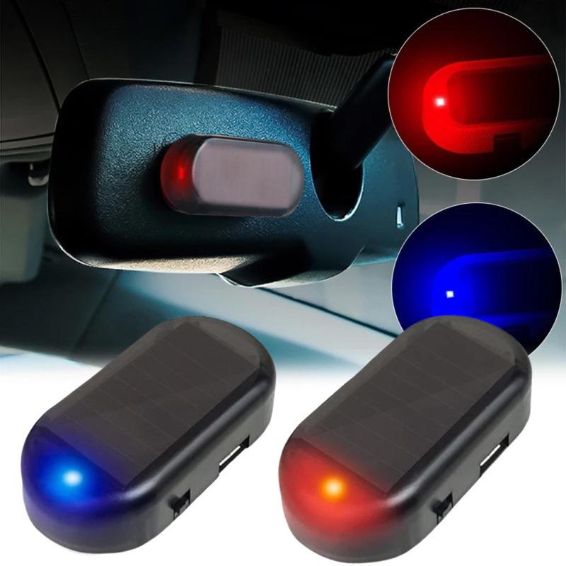 Car LED Solar Powered Fake Security Light Simulated Dummy Alarm ...